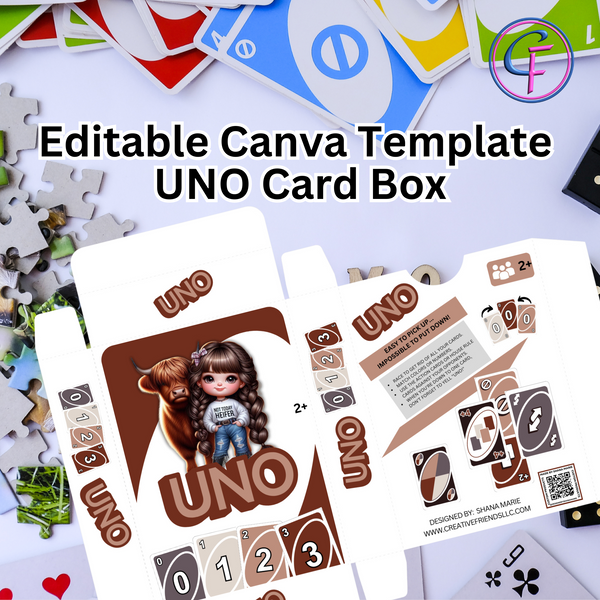 Editable Game Cards BOX Template – Creative Friends