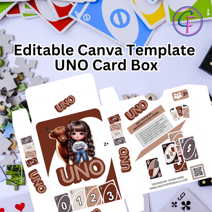 Editable Game Cards BOX Template – Creative Friends